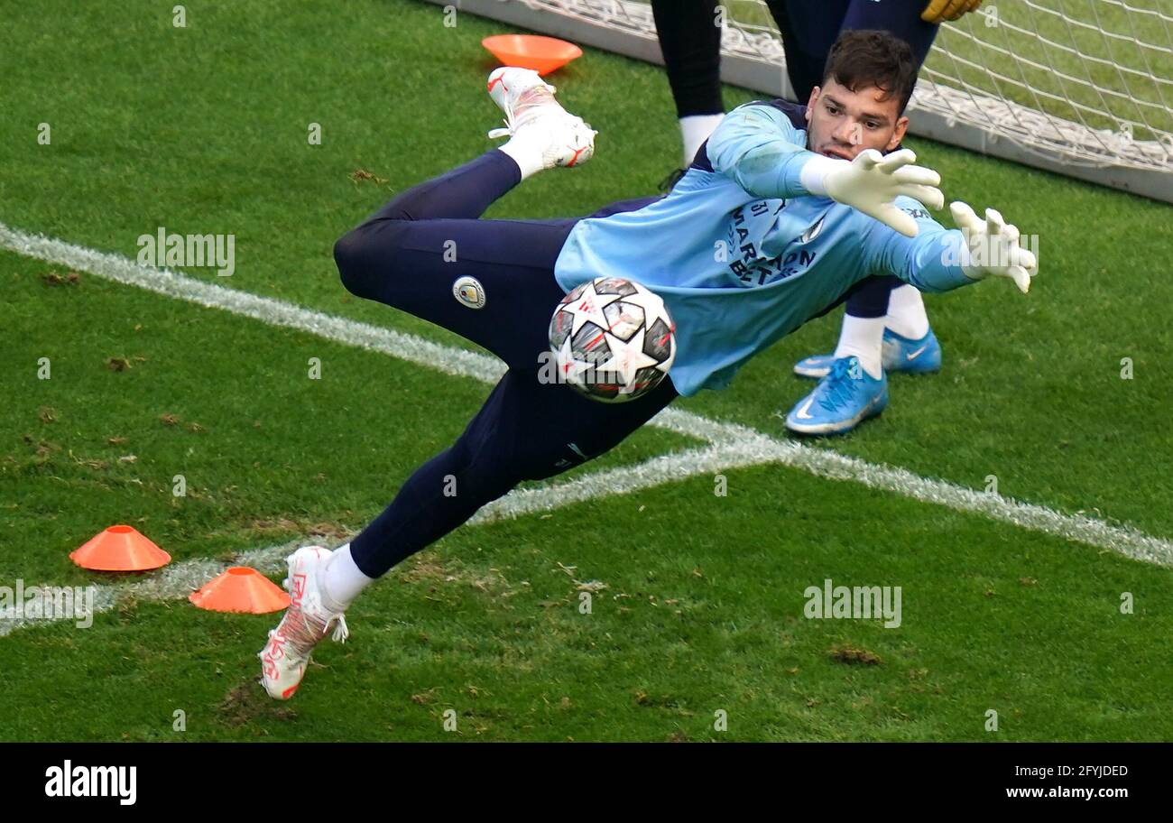 Manchester City goalkeeper Ederson during a training session before the ...