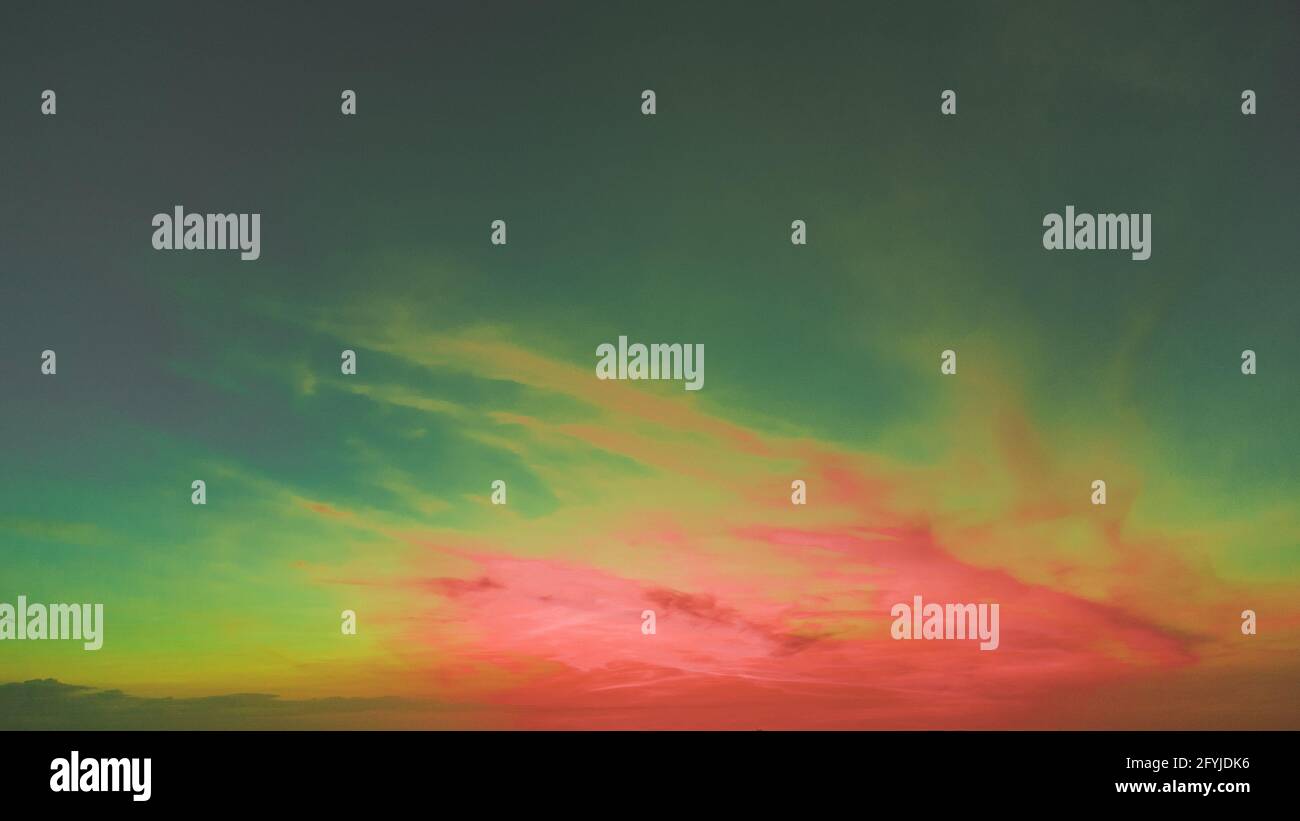 Different color edits of the original long exposure sunset sky with ...
