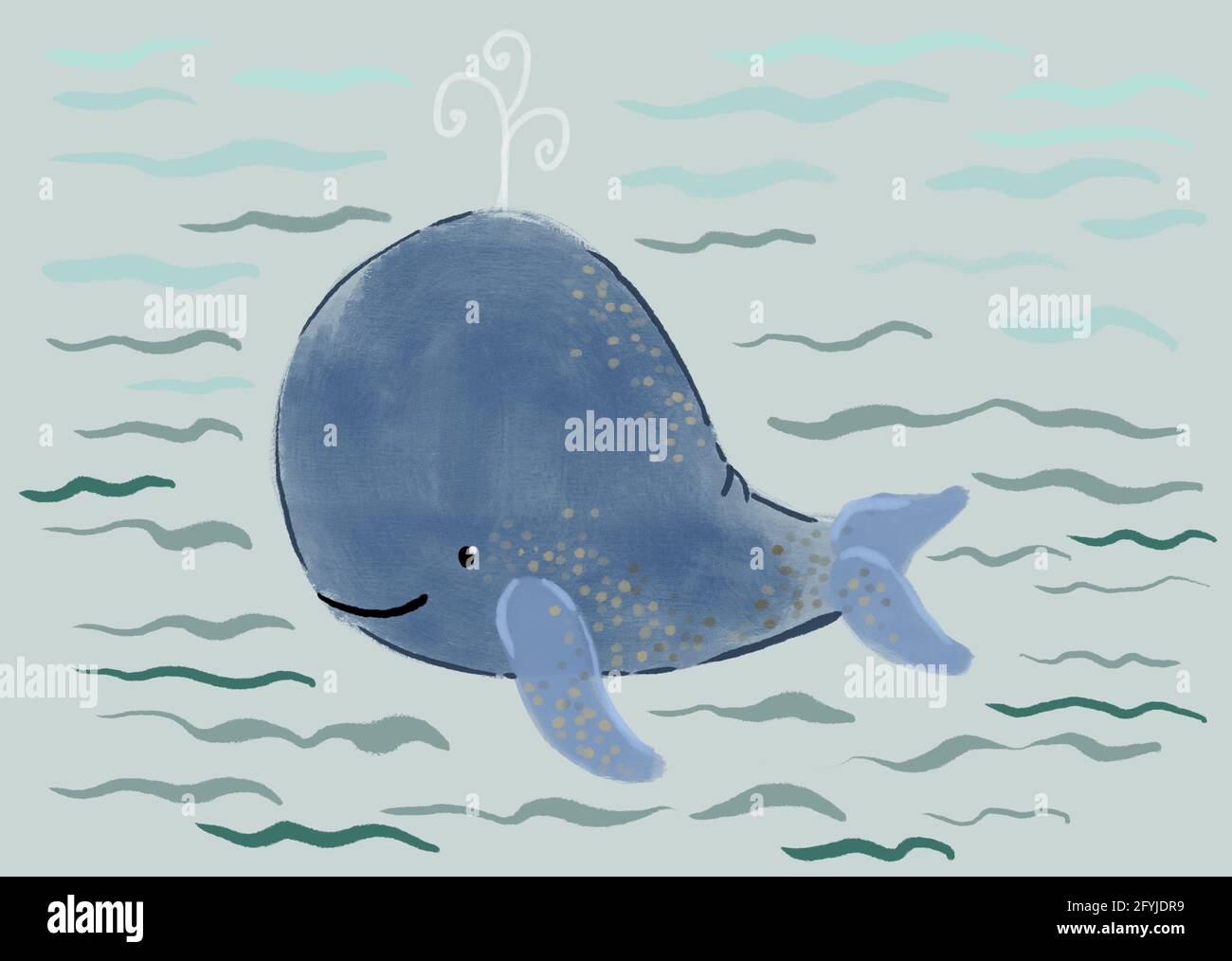 hand drawn whale illustration Stock Photo - Alamy