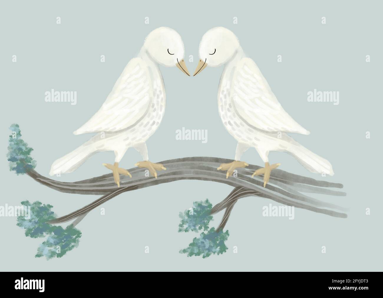 love doves illustration Stock Photo - Alamy