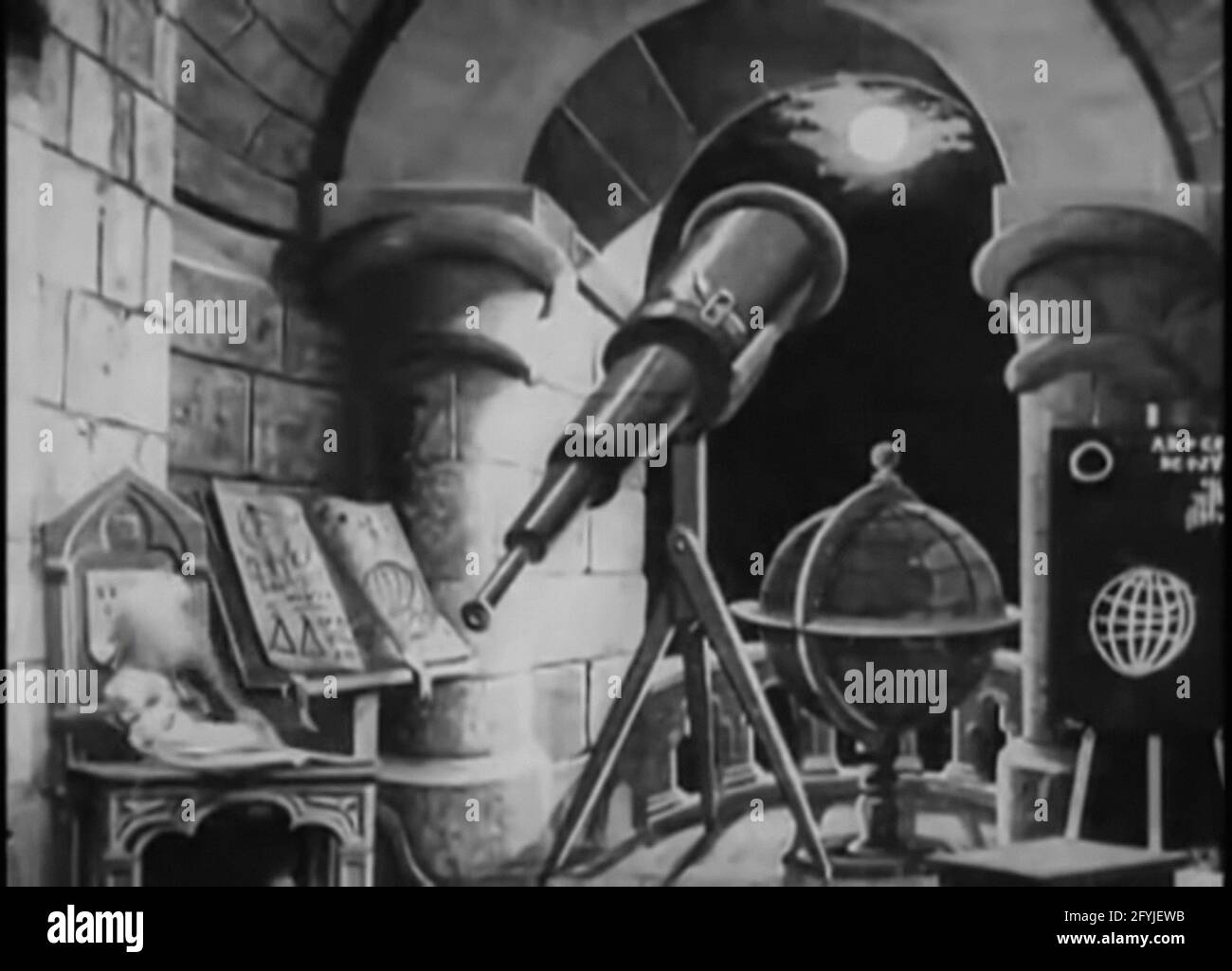 The Astronomers dream vintage movie screen Stock Photo - Alamy