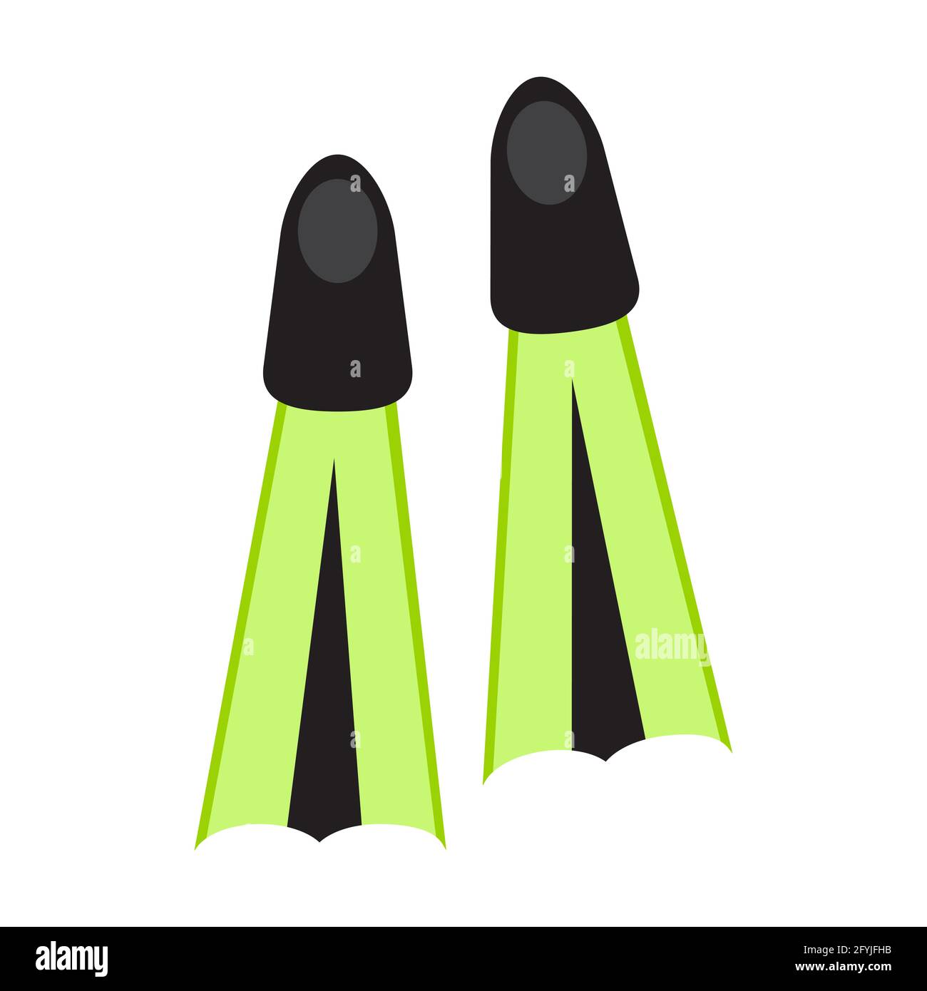Cartoon vector illustration isolated object swim Skin Diving fins Stock ...
