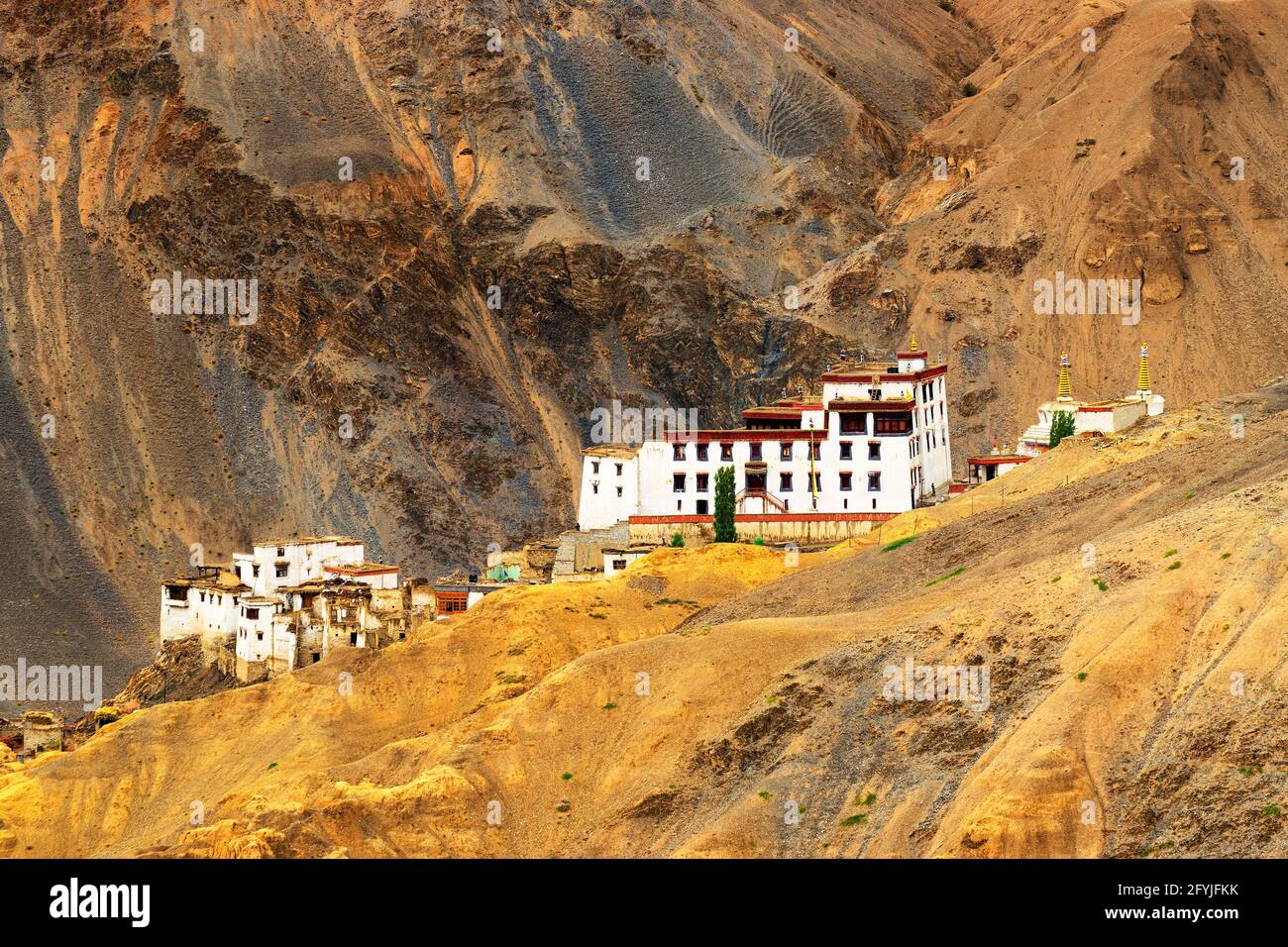 Lamayuru monastery with view of moonland in background,Ladakh,Jammu and ...