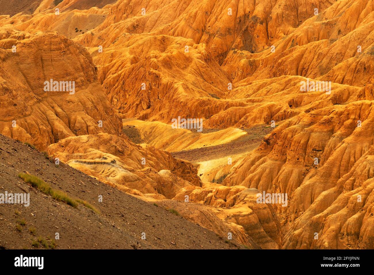 Orange colourful rocks and stones - formation like moon surface on ...