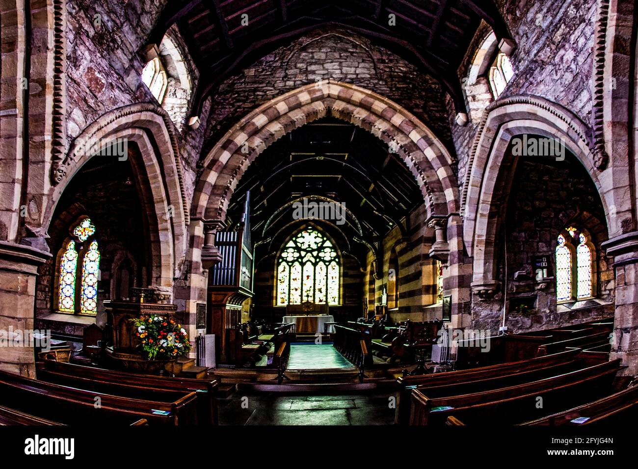 Interior of an English village church Stock Photo - Alamy