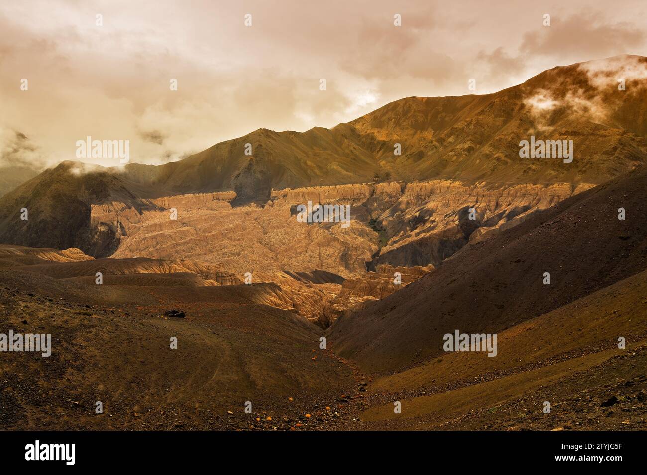 Brown colourful rocks and stones - formation like moon surface on earth ...
