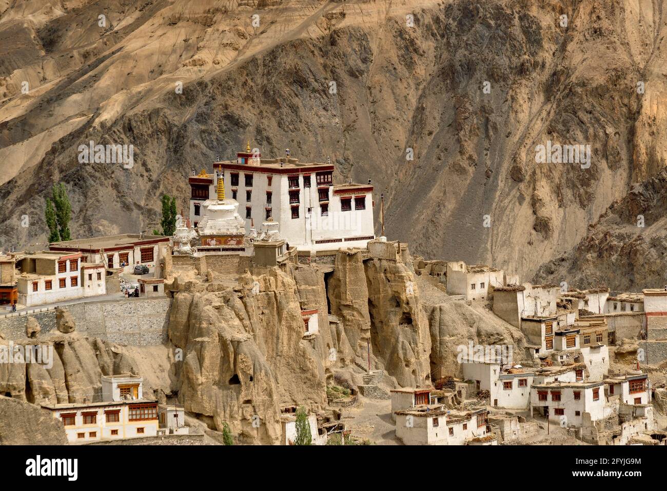 Lamayuru monastery with view of moonland in background,Ladakh,Jammu and ...