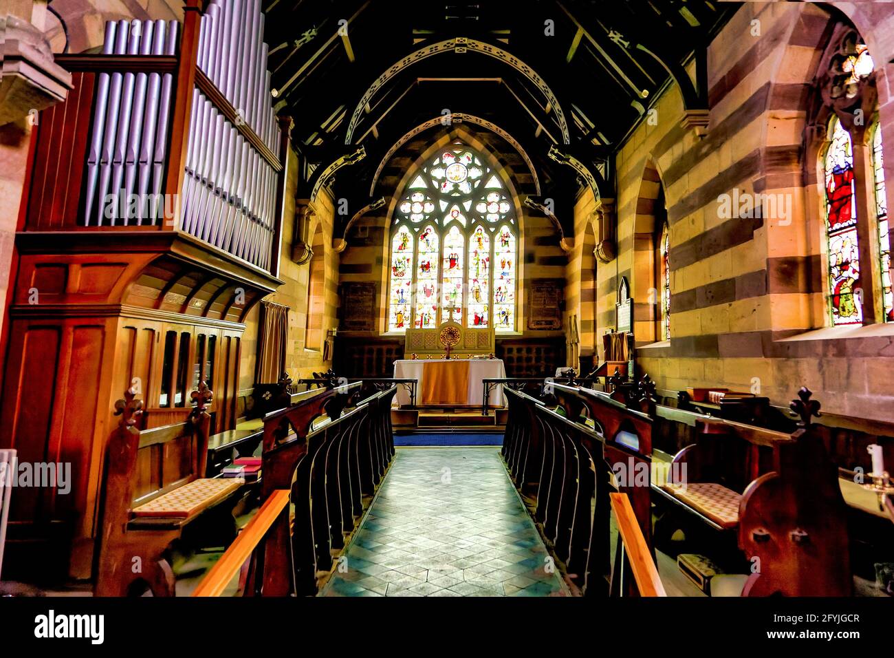 Interior of an English village church Stock Photo - Alamy