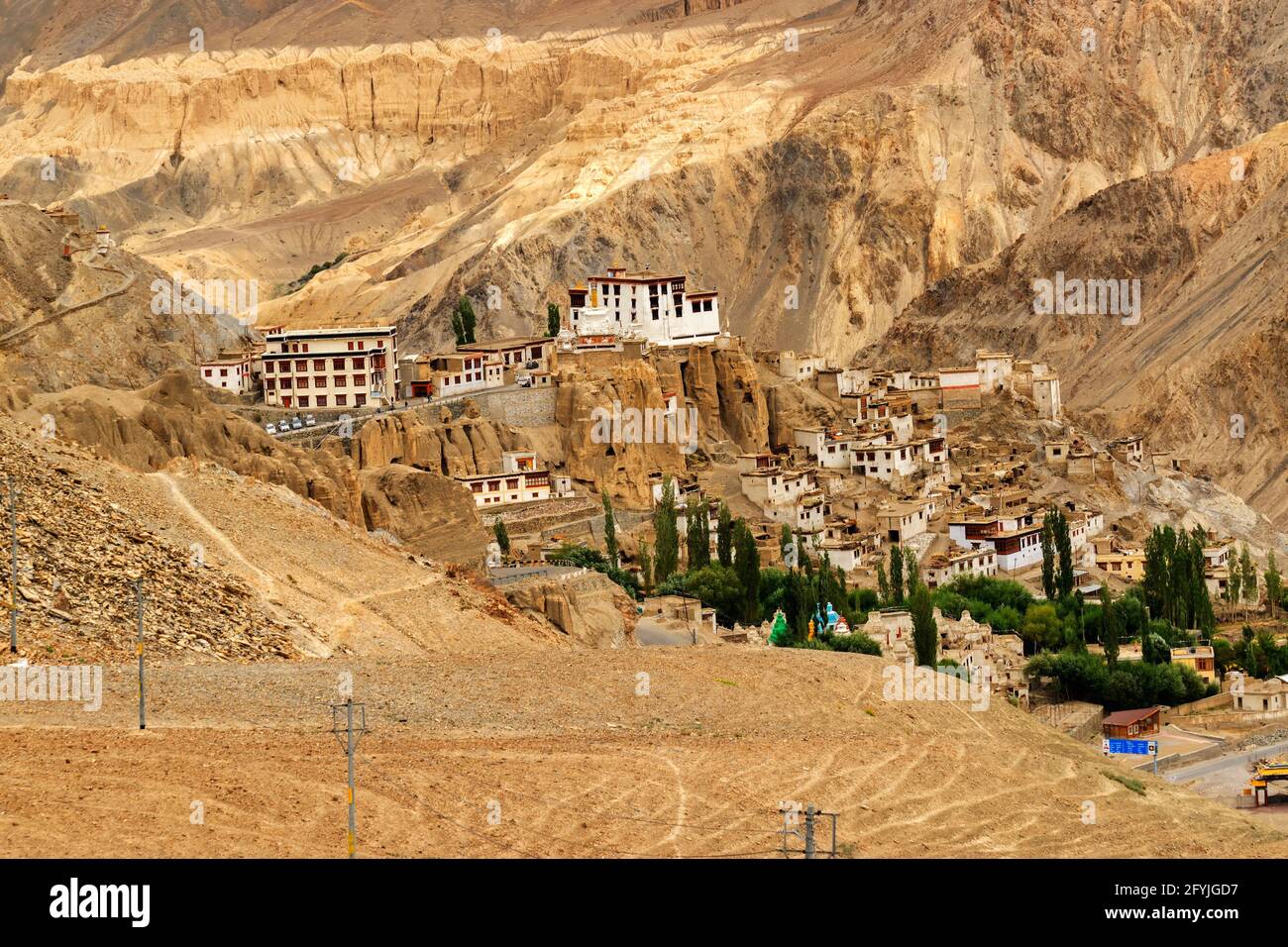 Lamayuru monastery with view of moonland in background,Ladakh,Jammu and ...