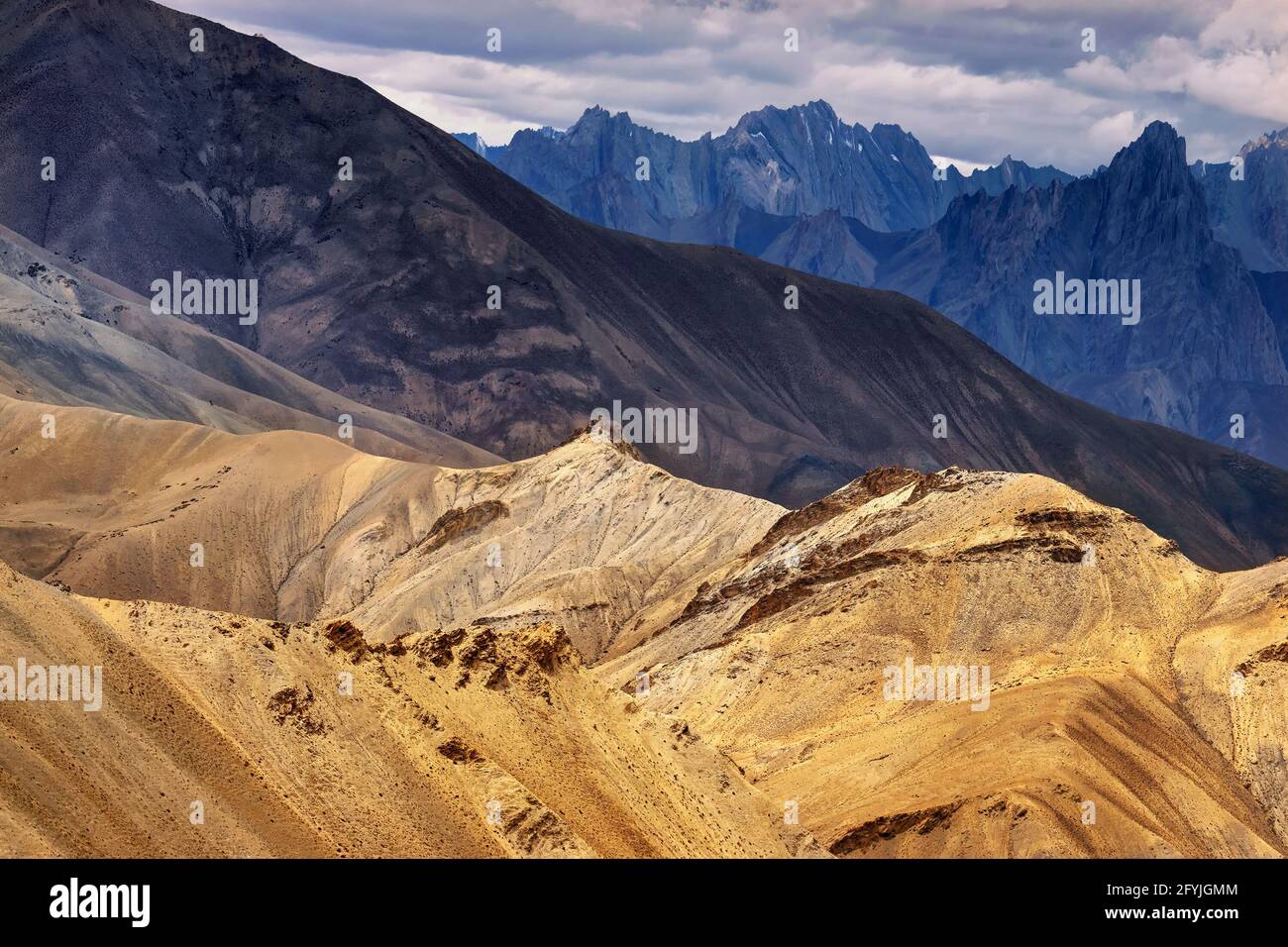 Nice colourful rocks of Moonland, landscape Leh, Jammu Kashmir, India ...