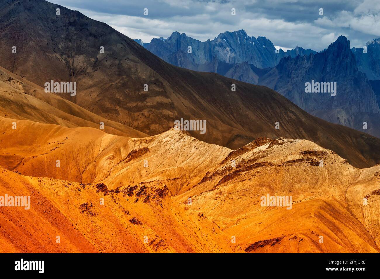 Nice colourful rocks of Moonland, landscape Leh, Jammu Kashmir, India ...