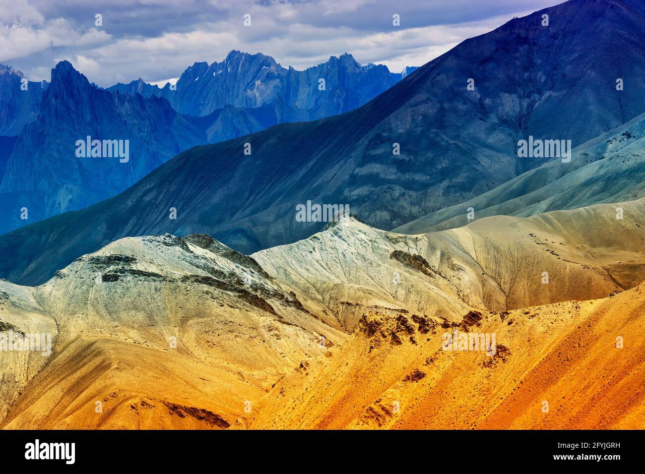 Nice colourful rocks of Moonland, landscape Leh, Jammu Kashmir, India ...