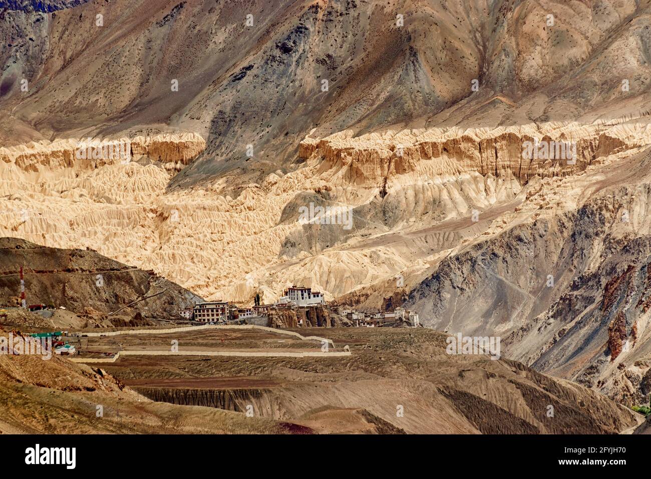 Lamayuru monastery with view of moonland in background,Ladakh,Jammu and ...