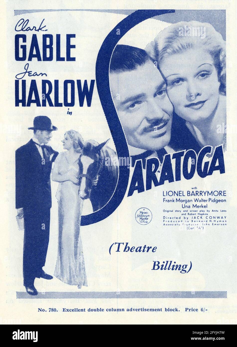 CLARK GABLE and JEAN HARLOW in SARATOGA 1937 director JACK CONWAY original story and screenplay ...