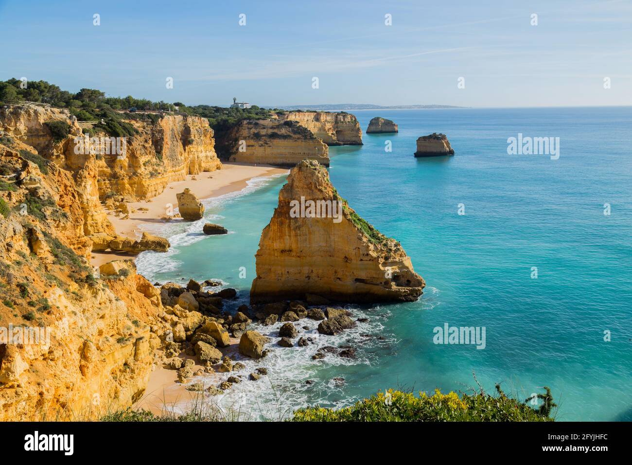 Coastal cliffs of Algarve, Lagoa, Portugal Stock Photo - Alamy