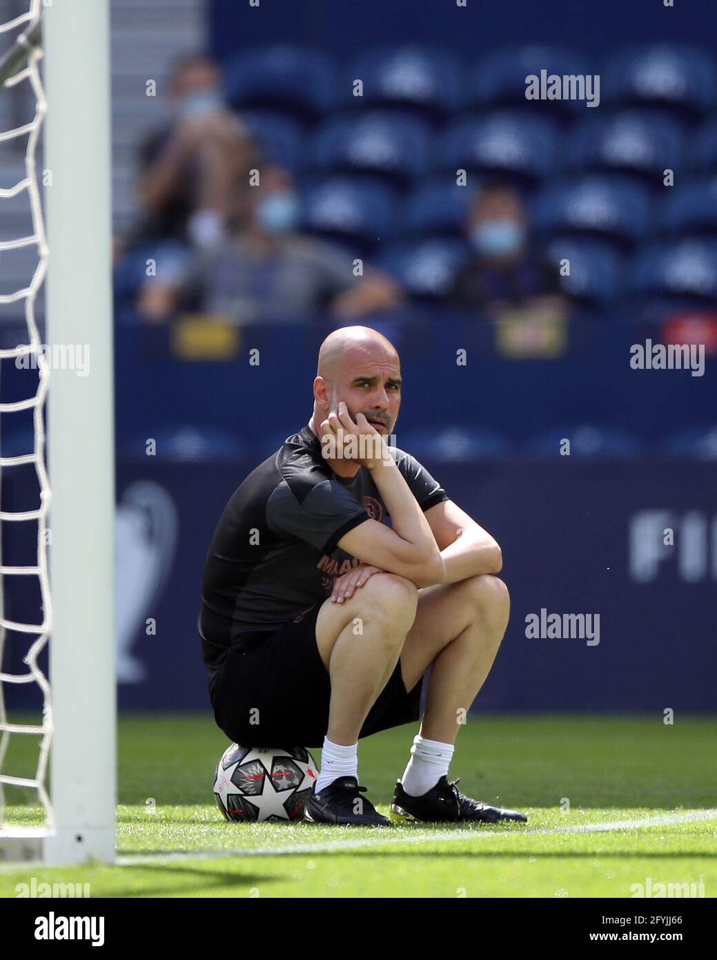 Manchester City manager Pep Guardiola during a training session ahead ...