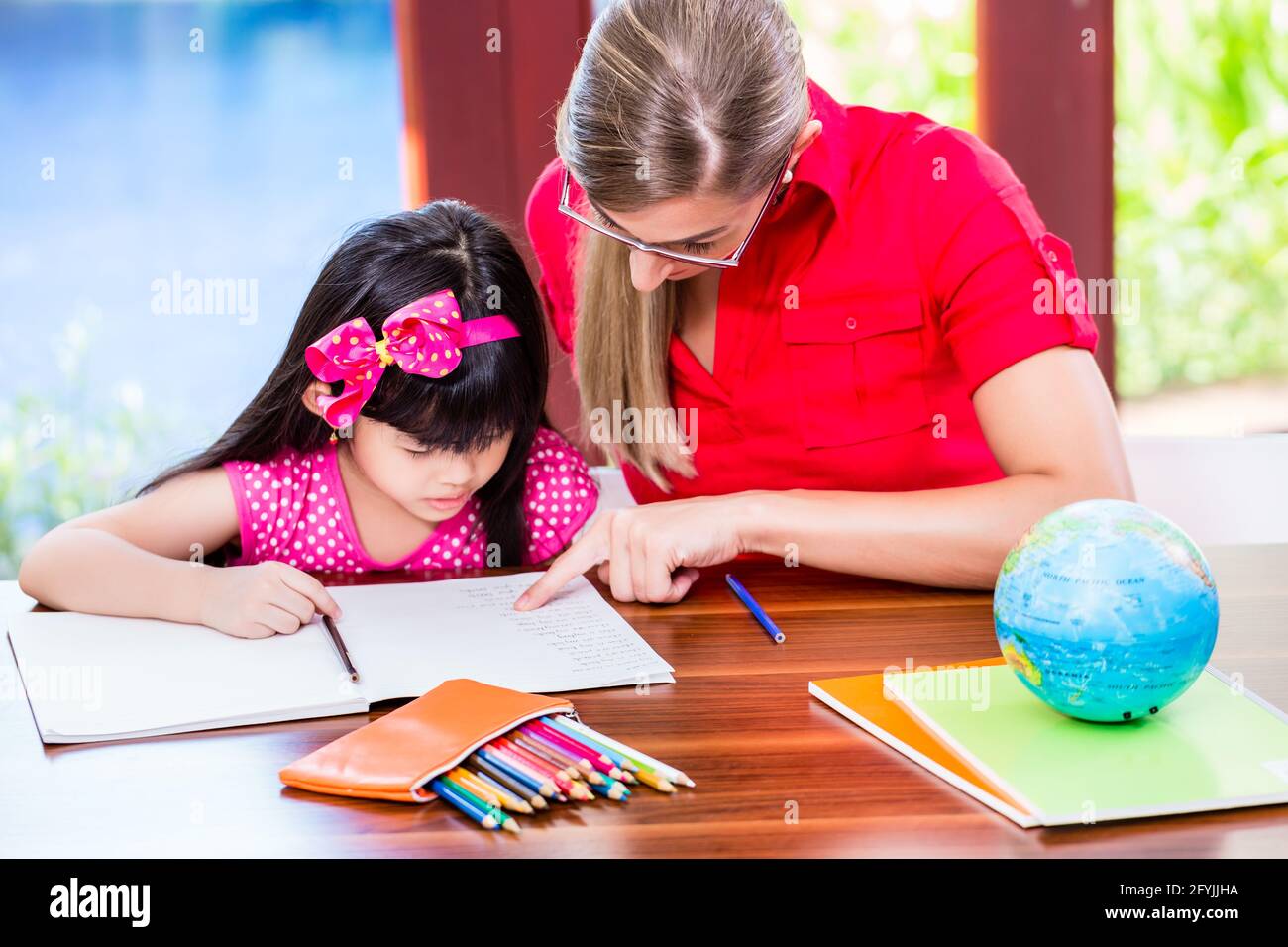 Chinese Children Doing Homework