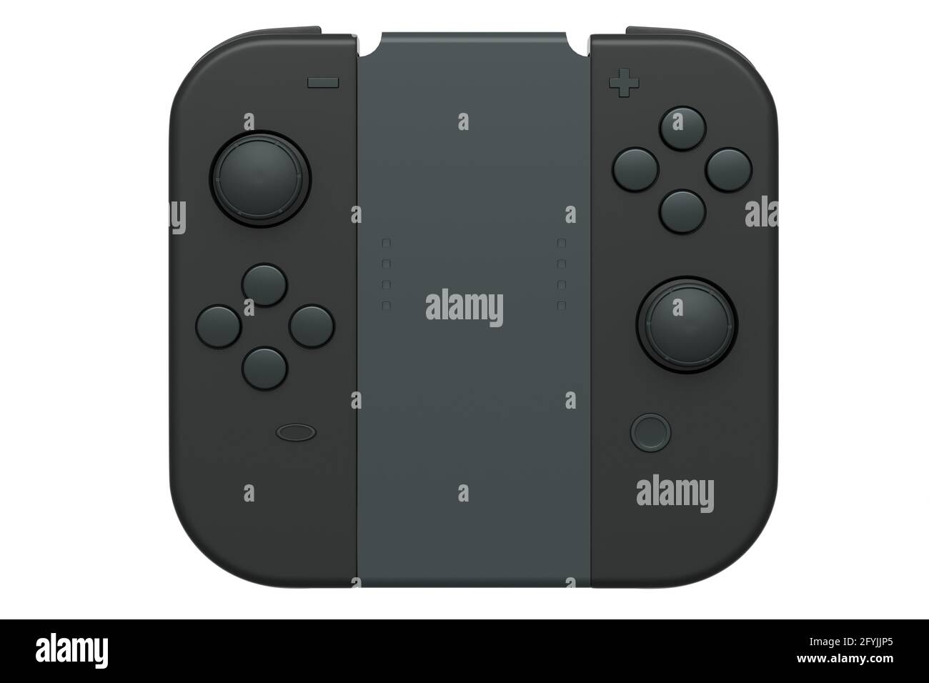 Portable video game controllers attached to touch screen on white ...