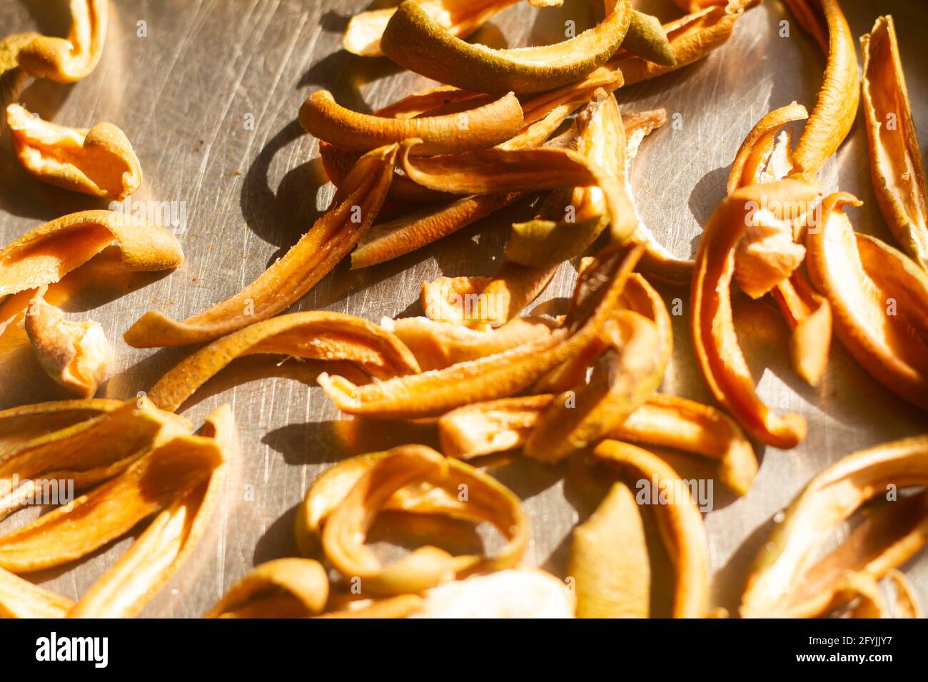 dry mango in steel plate stock photo Stock Photo - Alamy