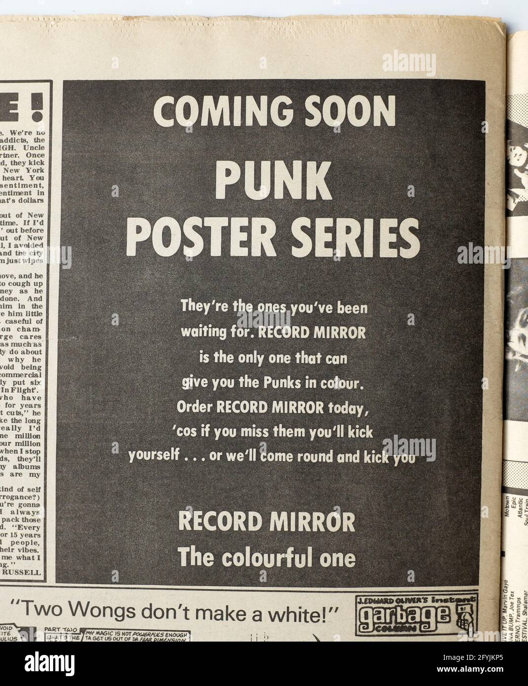 Record Mirror Punk Advert 1970s Stock Photo - Alamy