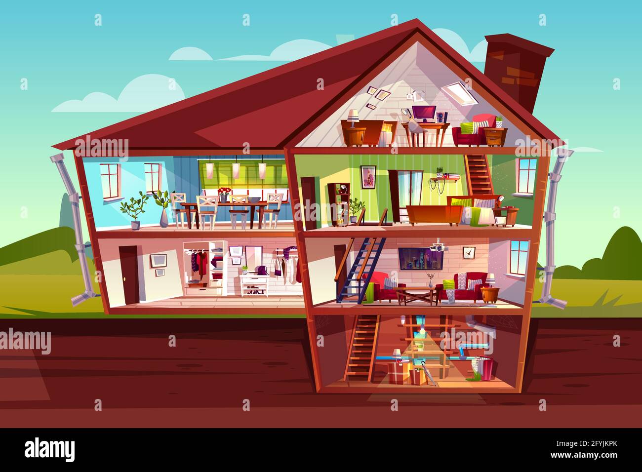 Cross Section Building Plan High Resolution Stock Photography and ...