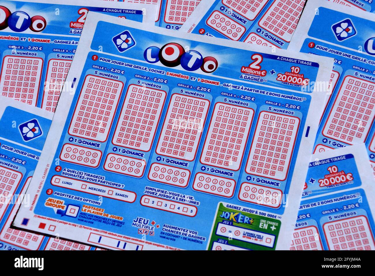 In this photo illustration, Lotto tickets seen displayed. La Française ...