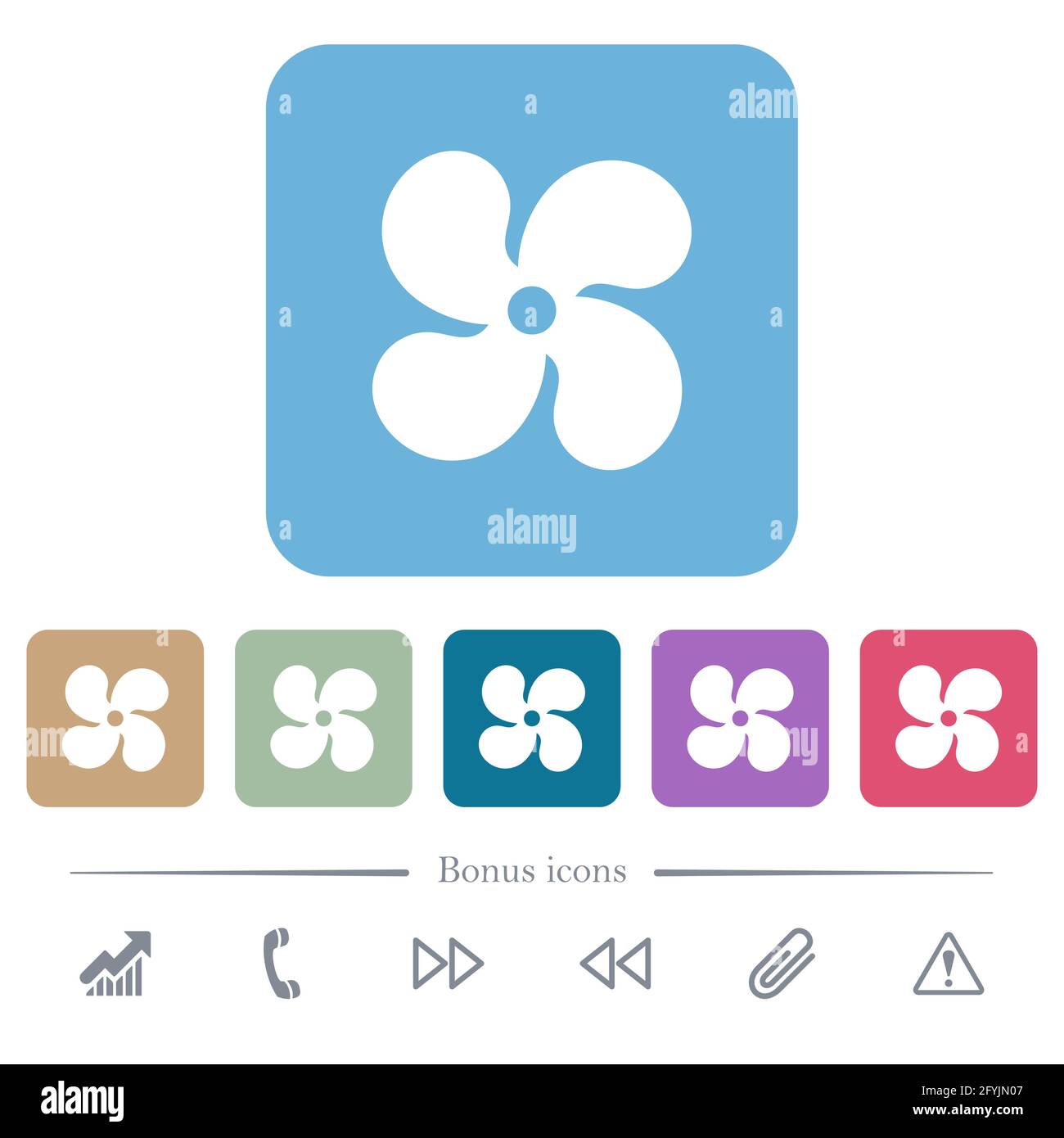Car fan level 4 white flat icons on color rounded square backgrounds. 6 ...