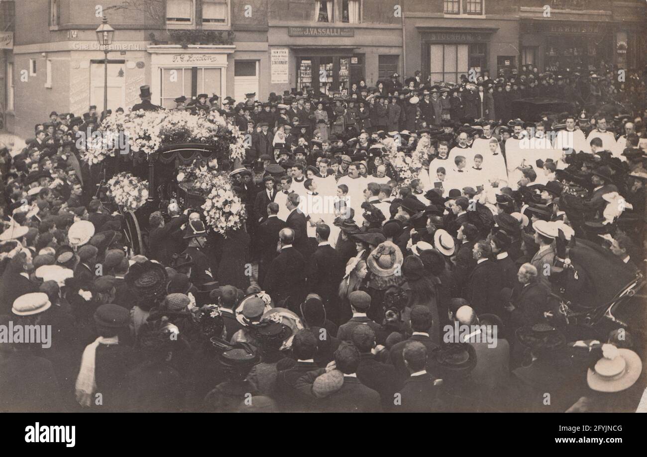 Coffin death hearse procession flowers hi-res stock photography and ...