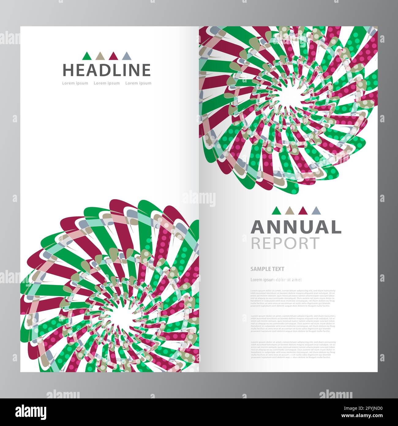Annual colorful business report template design layout Stock Vector ...