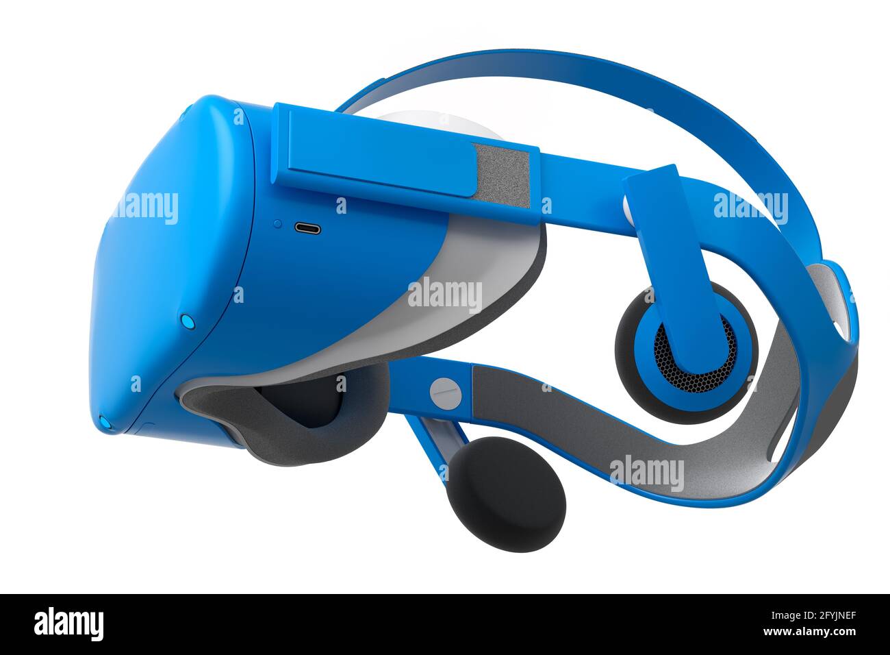 Virtual blue reality glasses isolated on white background. 3d rendering ...