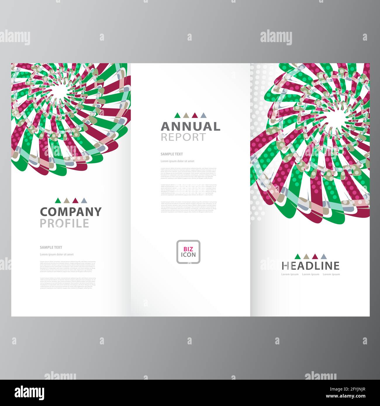Annual colorful business report template design layout Stock Vector ...