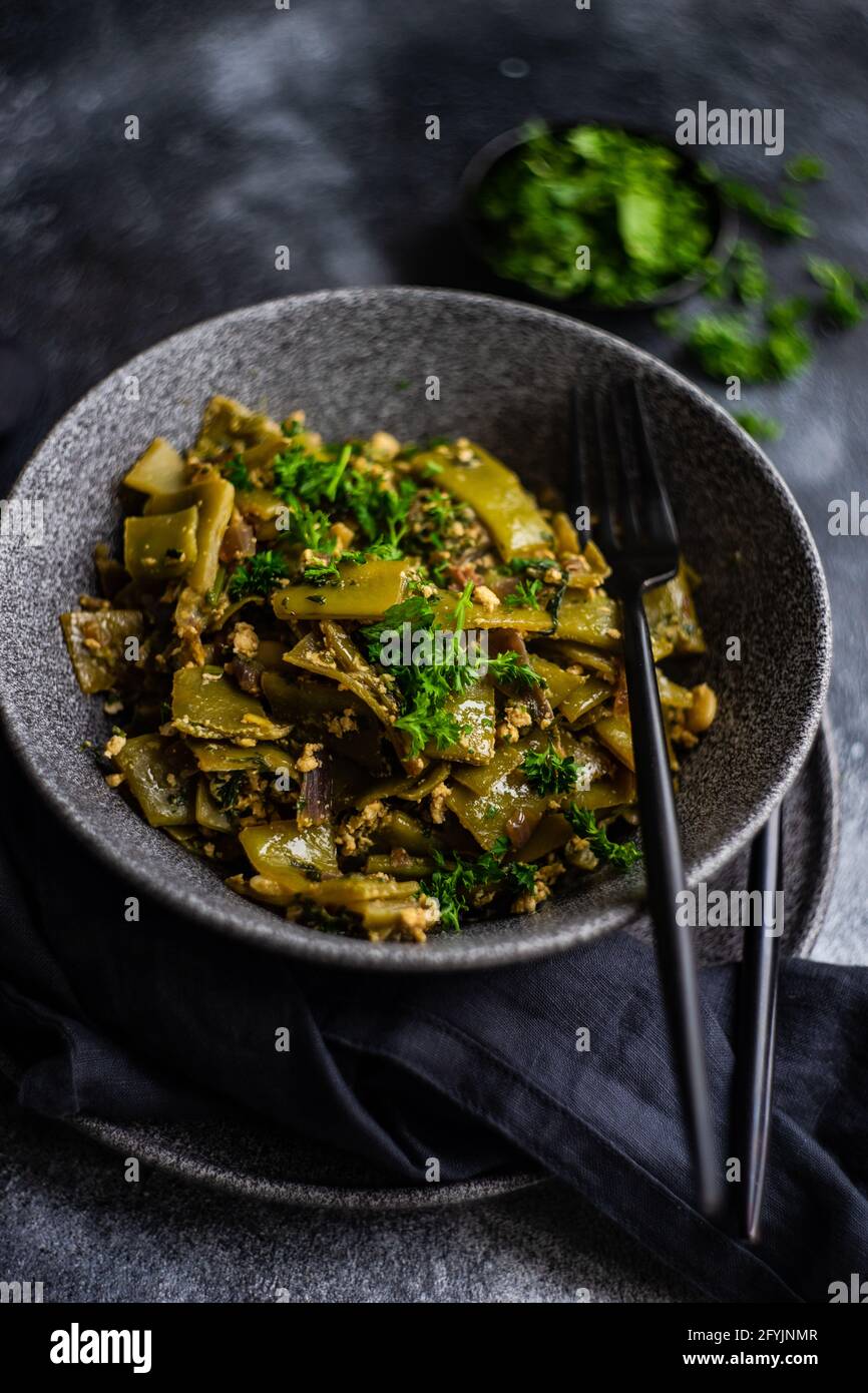 Traditional Georgian lobio bean dish with French beans Stock Photo - Alamy