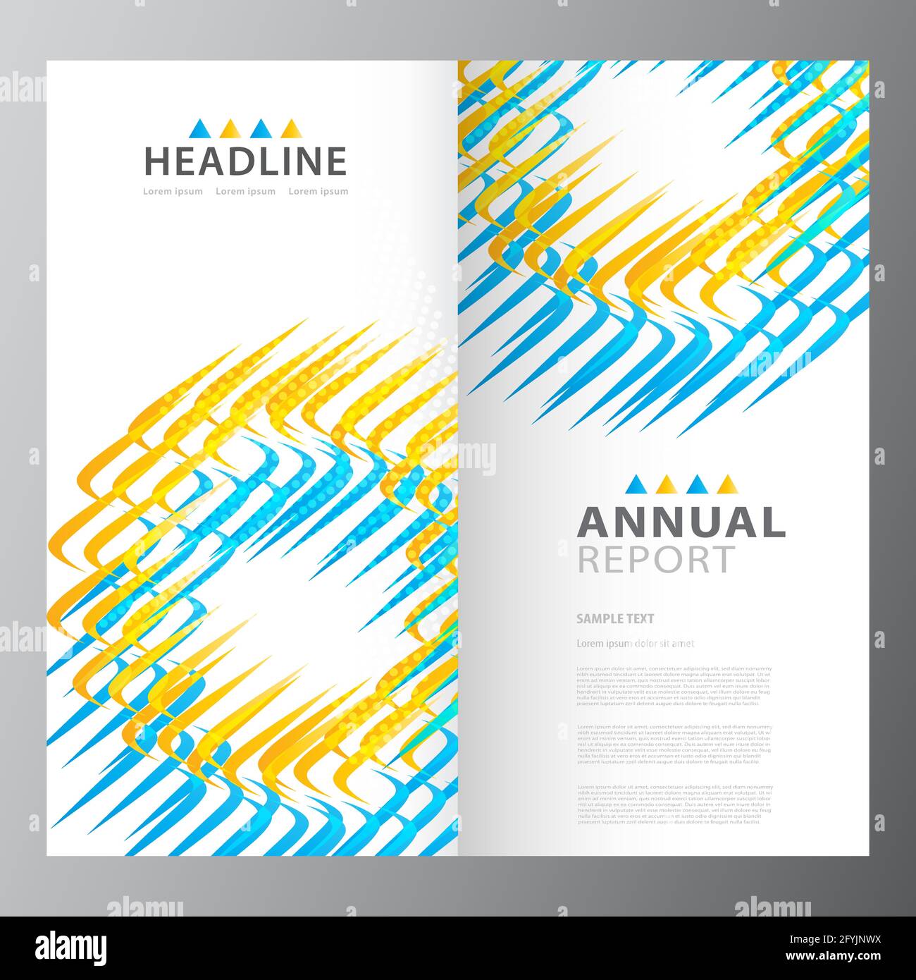 Annual colorful business report template design layout Stock Vector ...