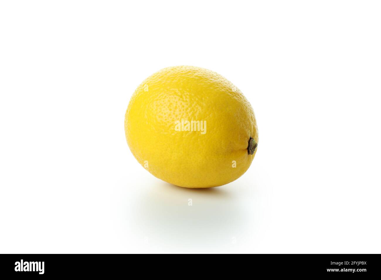 Fresh single lemon isolated on white background Stock Photo - Alamy