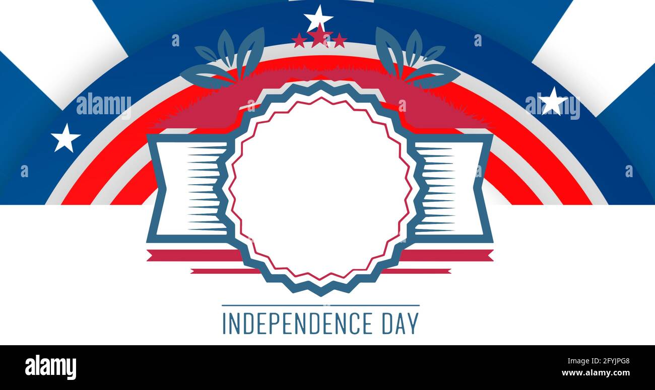 Composition of independence day text and stars and stripes of american ...