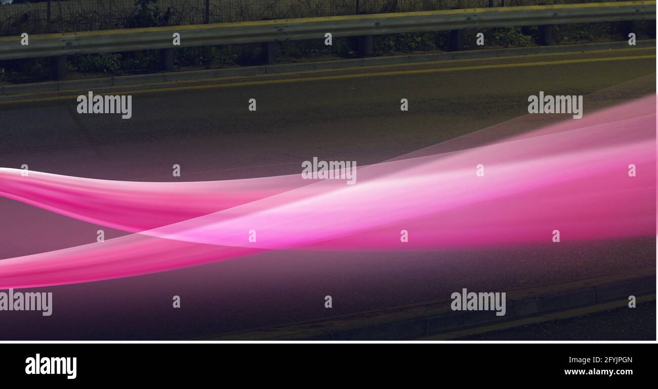 Pink network connections animation over hi-res stock photography and ...
