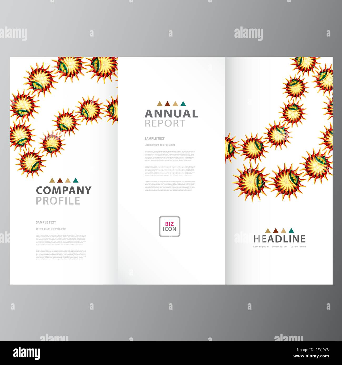 Annual colorful business report template design layout Stock Vector ...