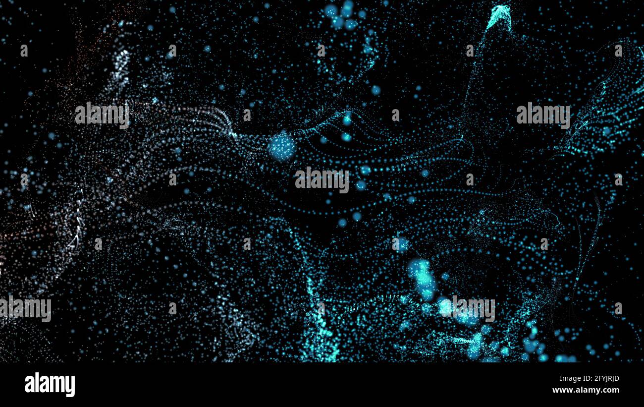 3d illustration - particles on a black background. 3d rendering Stock ...