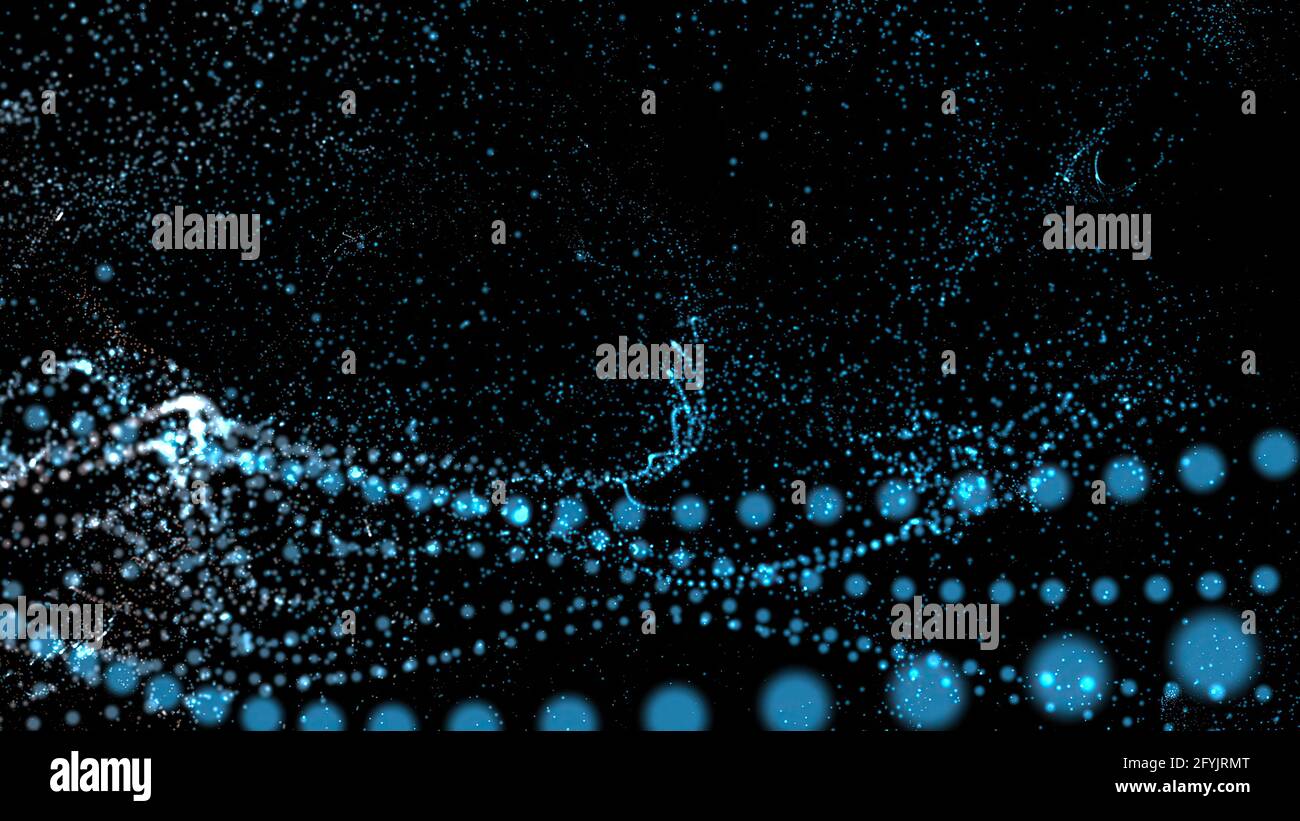 3d illustration - particles on a black background. 3d rendering Stock ...