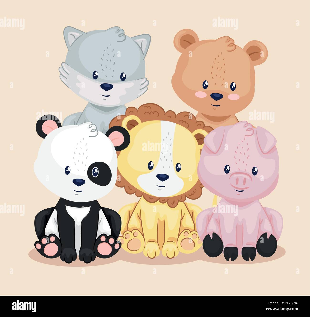 collection of cute animals Stock Vector Image & Art - Alamy