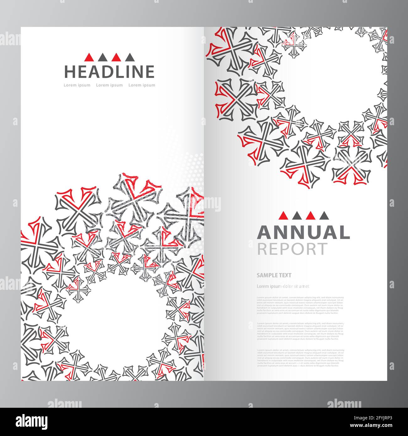 Annual colorful business report template design layout Stock Vector ...