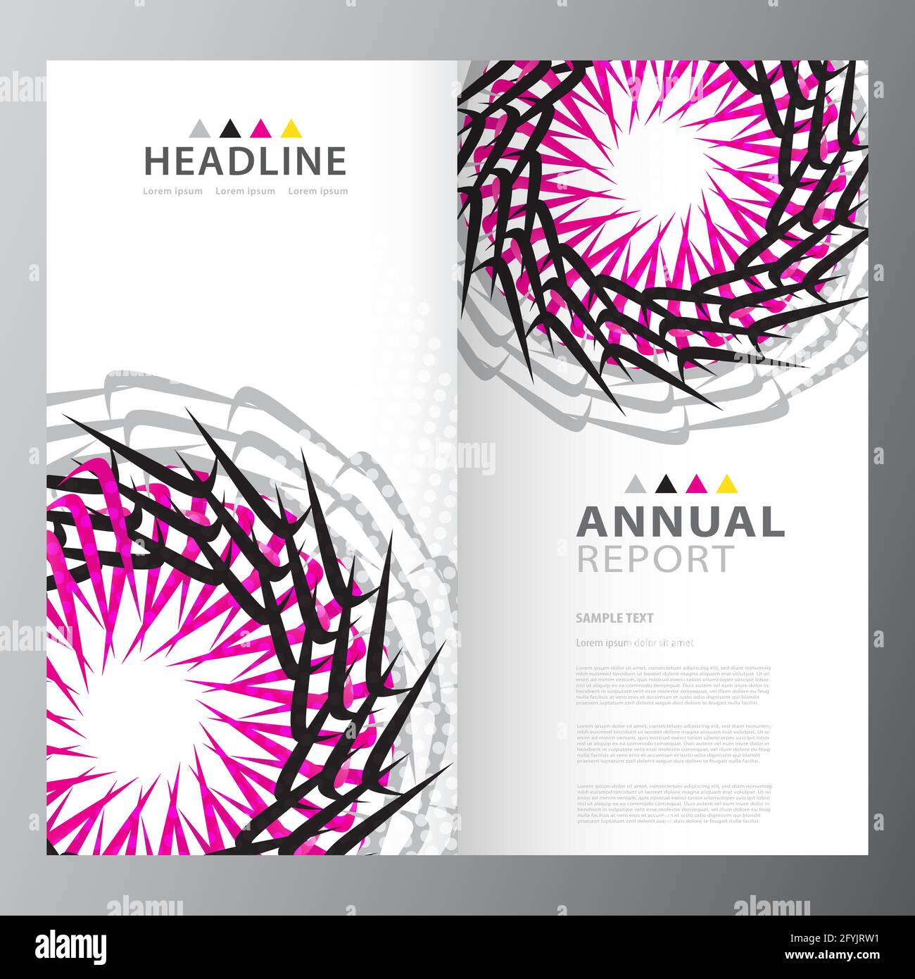Annual colorful business report template design layout Stock Vector ...