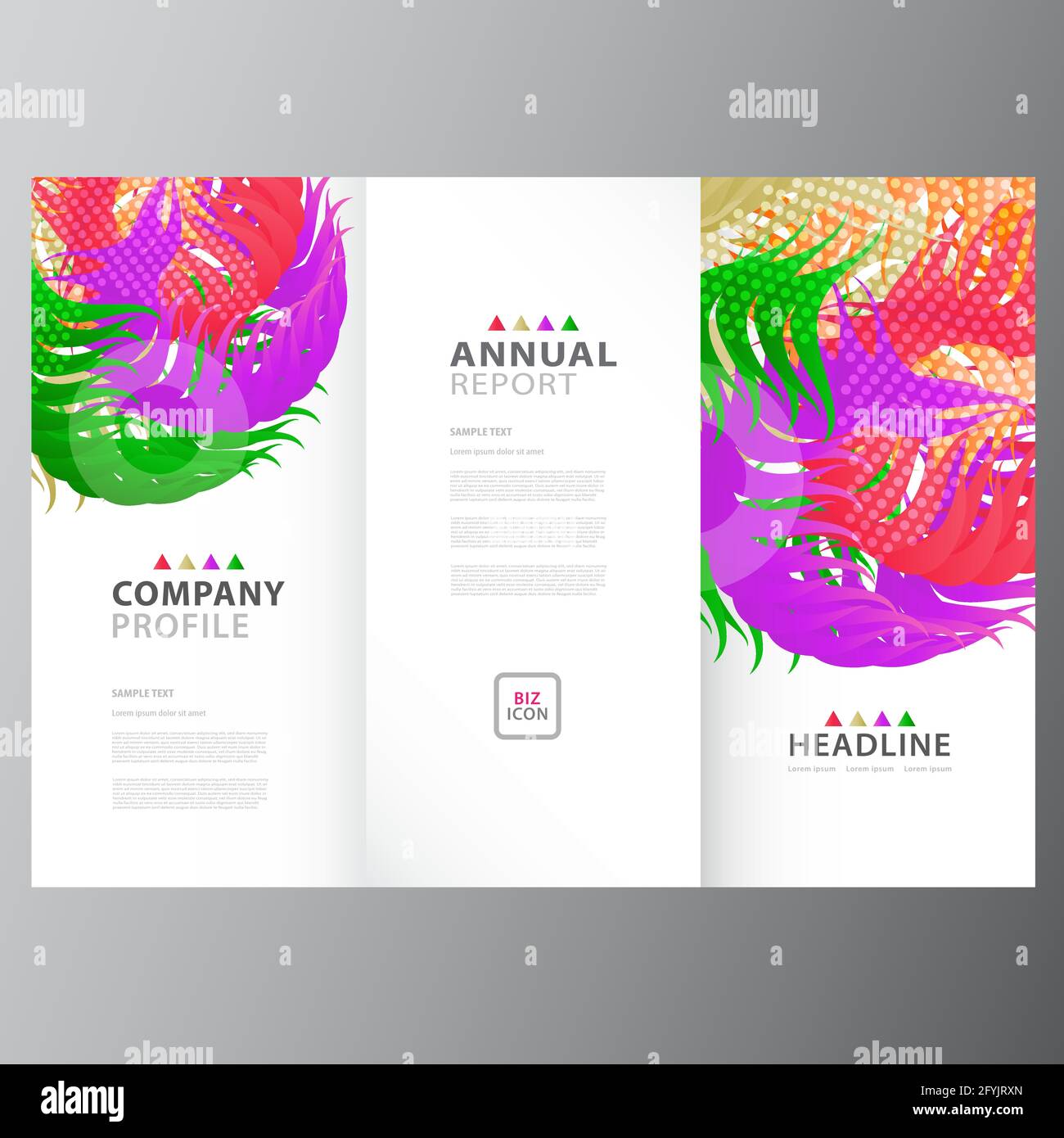 Annual colorful business report template design layout Stock Vector ...