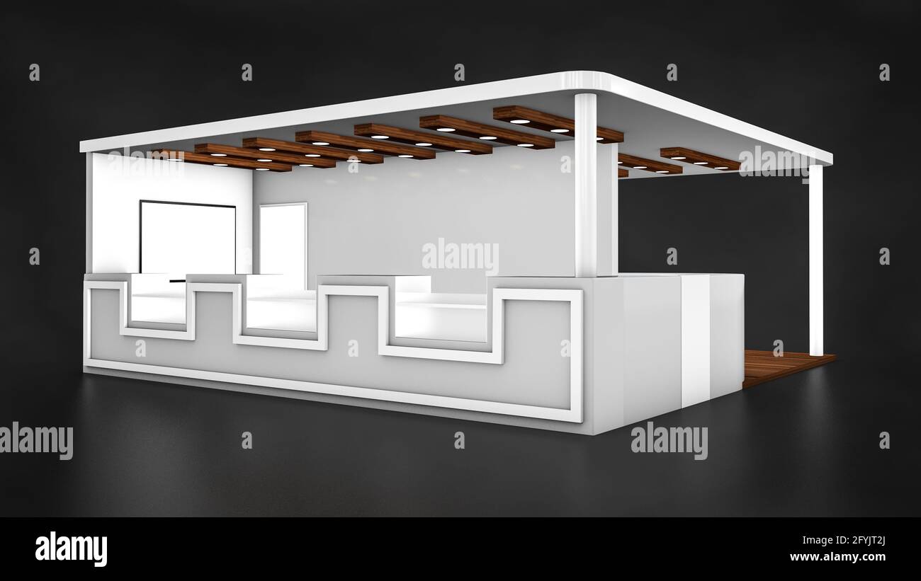 3D illustration of an empty exhibition stand Stock Photo - Alamy