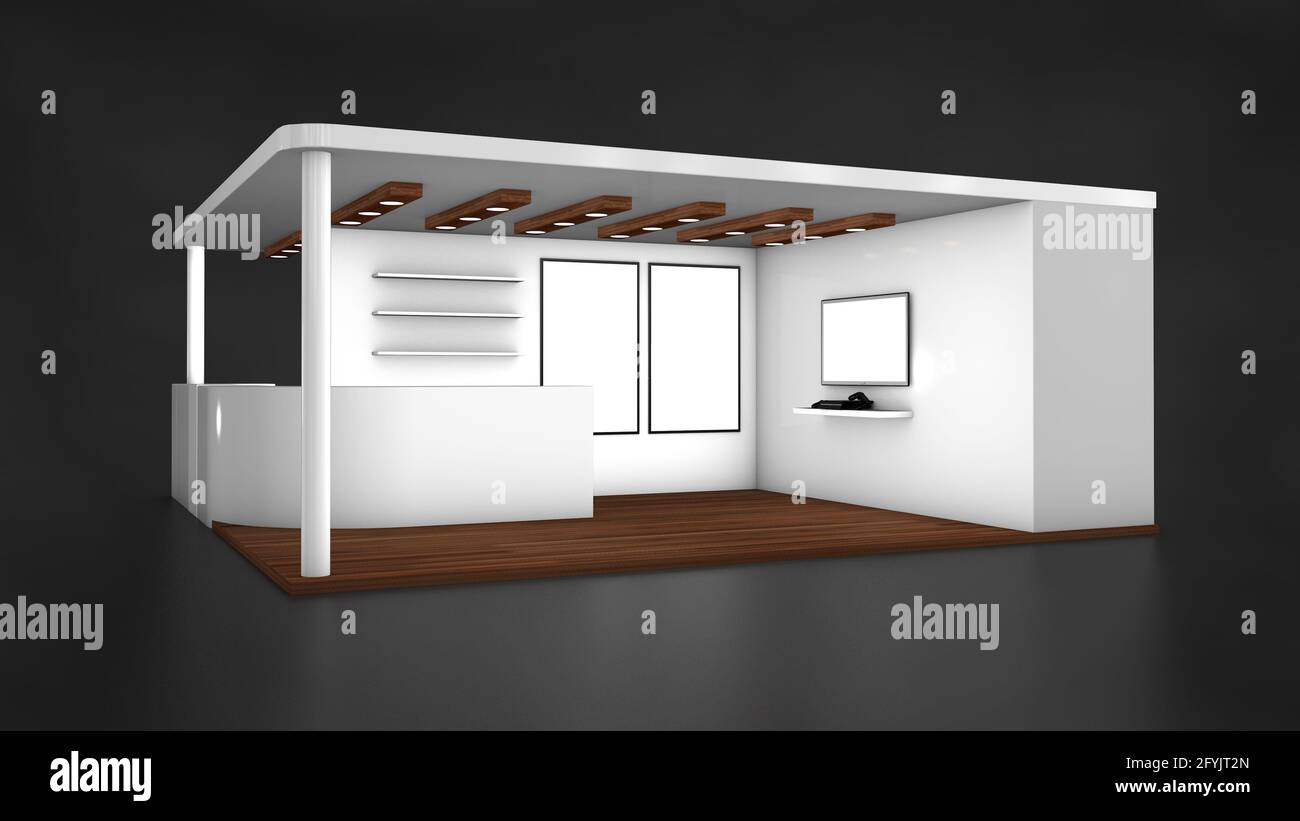 3D illustration of an empty exhibition stand Stock Photo - Alamy
