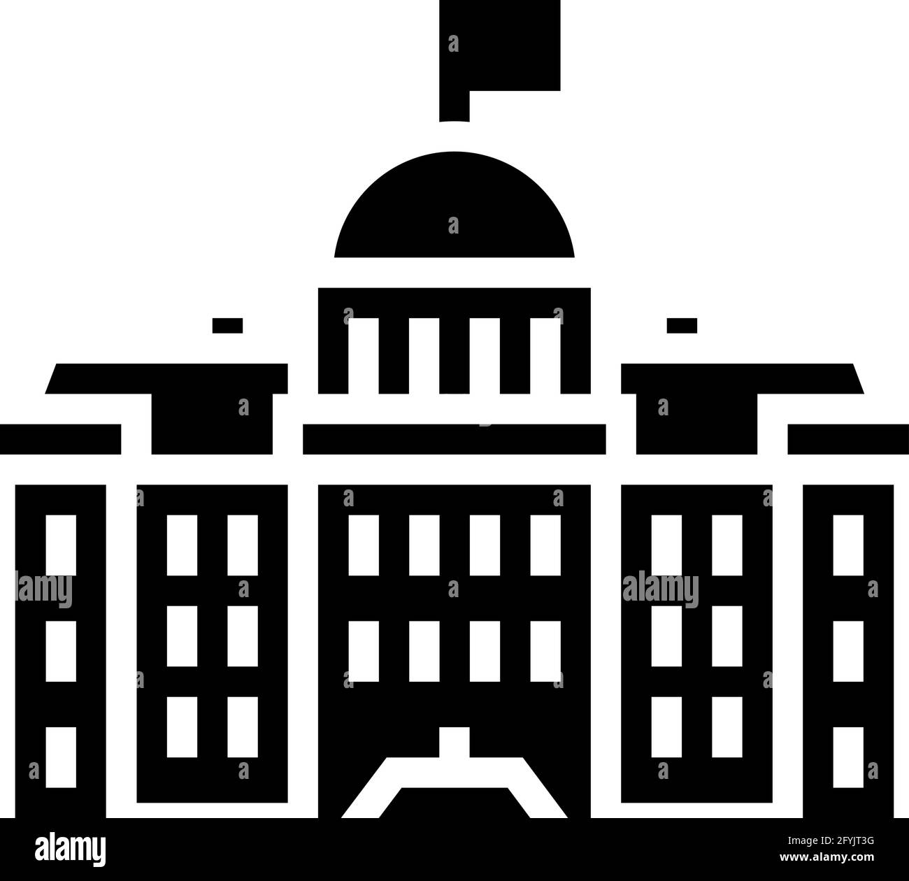 government building glyph icon vector illustration Stock Vector Image ...