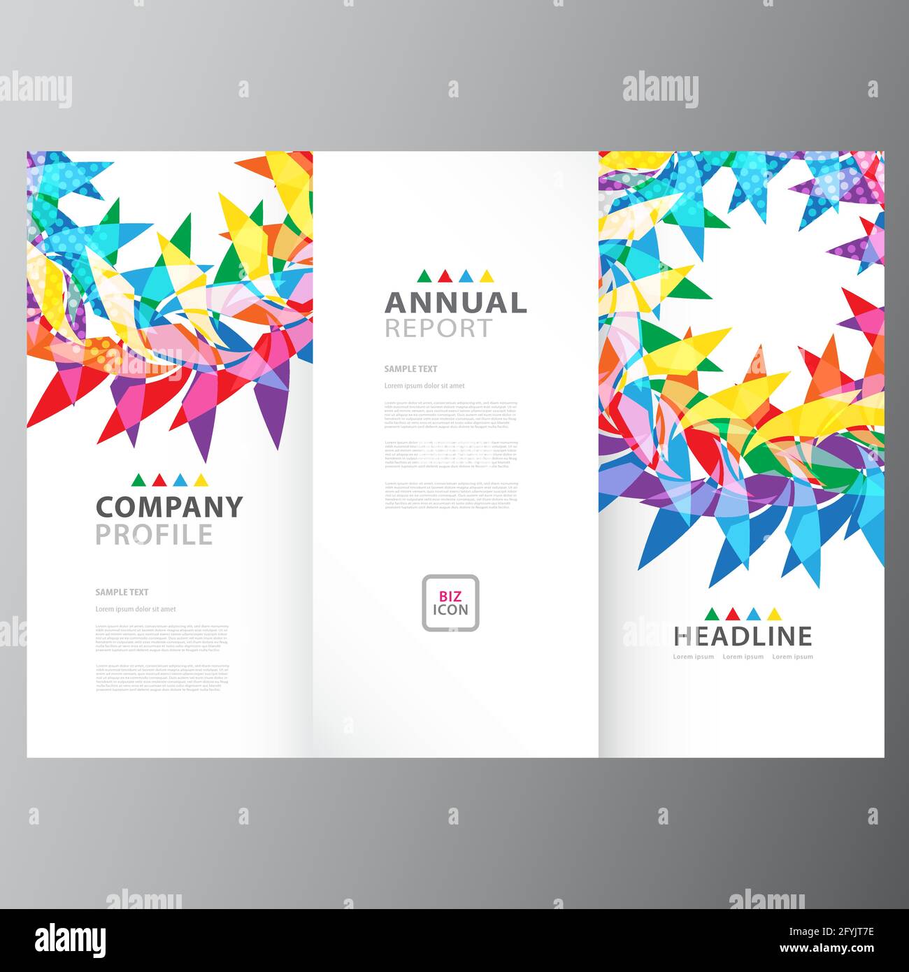 Annual colorful business report template design layout Stock Vector ...