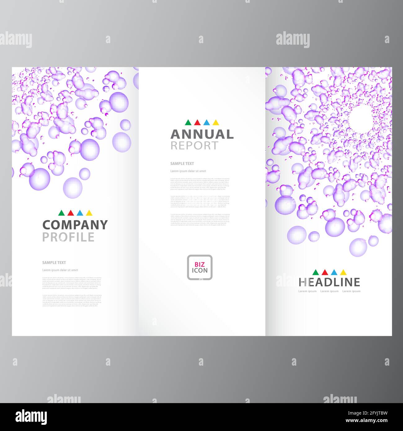 Annual colorful business report template design layout Stock Vector ...