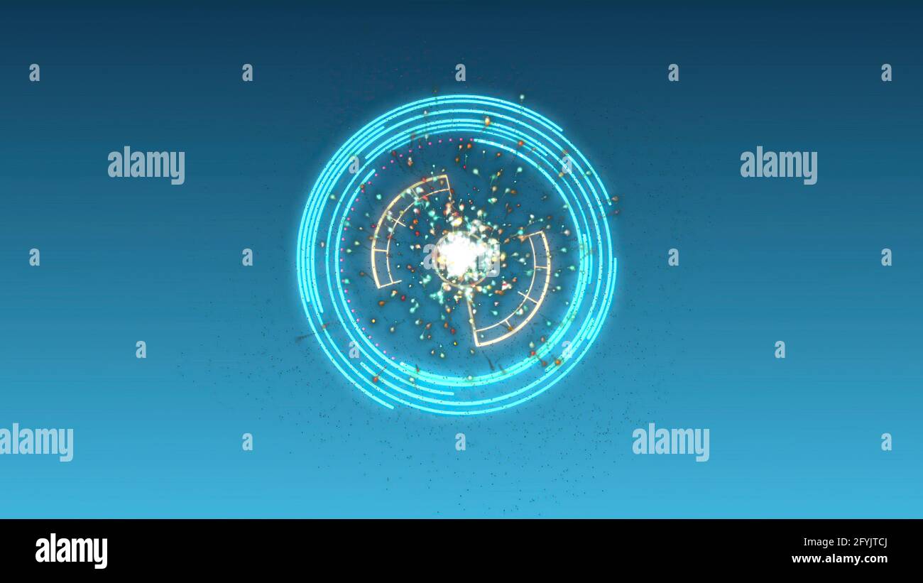 3d illustration of abstract background with particles and HUD Element ...