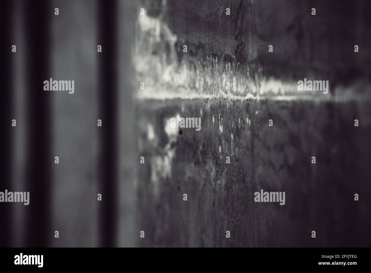 Monochrome image of thick corroded metal plate Stock Photo - Alamy